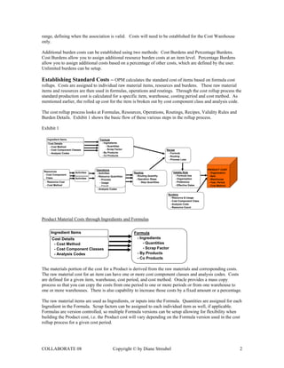 Opm standard costs_diane_streubel | PDF
