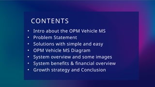 OPM Vehicle MS , this is full management system ordering , storing ...