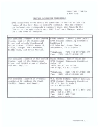 EFMP OPNAVINST 1754.2D