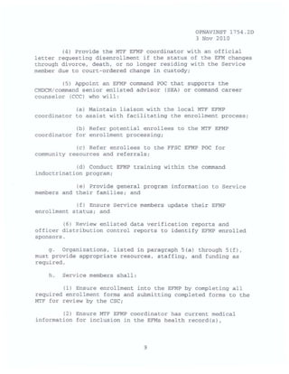 EFMP OPNAVINST 1754.2D