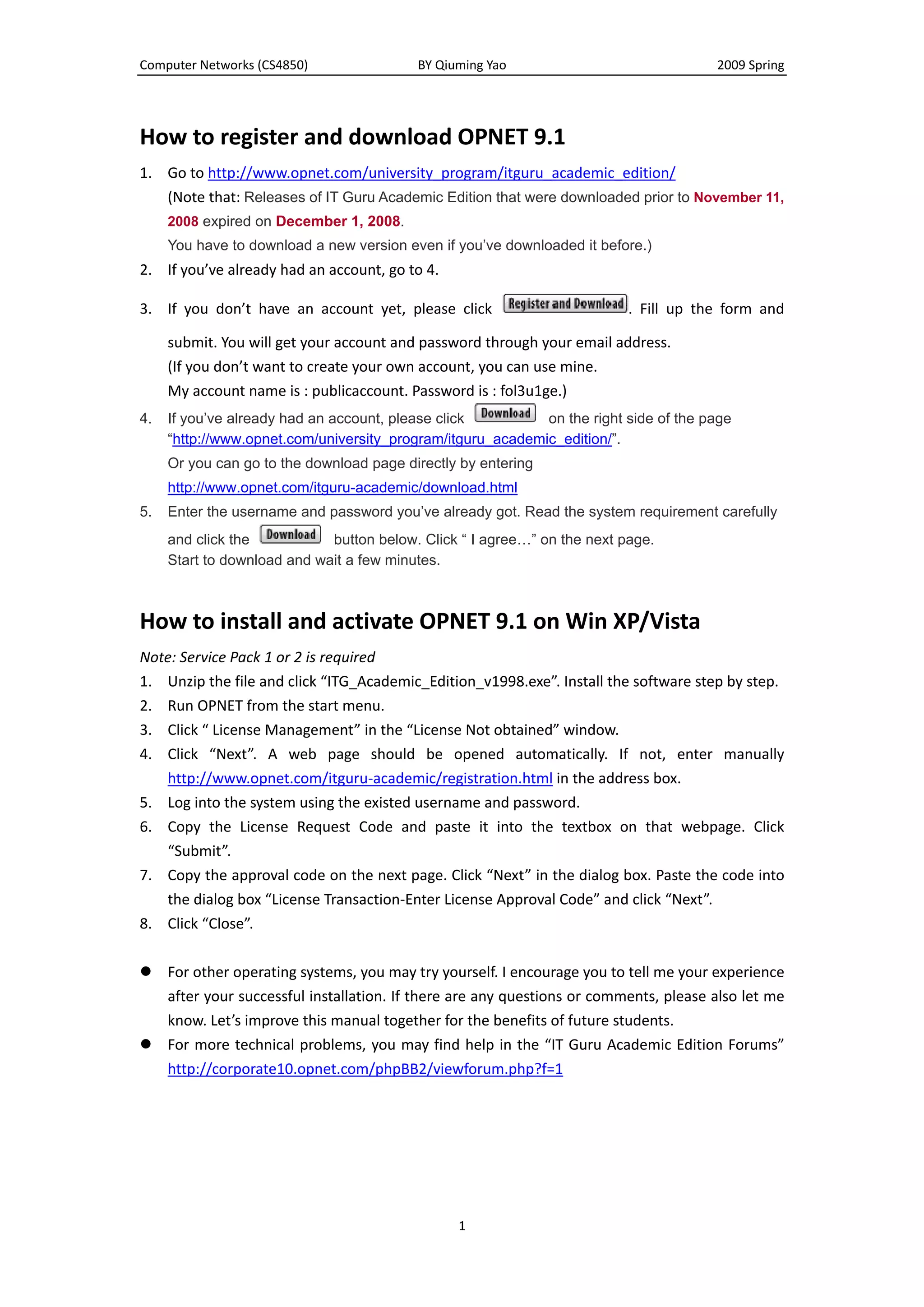 Opnet9.1 guide line | PDF