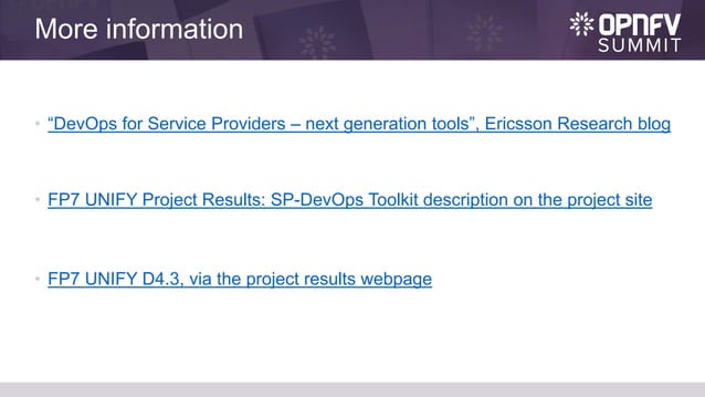 Summit 16: Software Defined Operations: The UNIFY SP-DevOps Toolkit | PPT