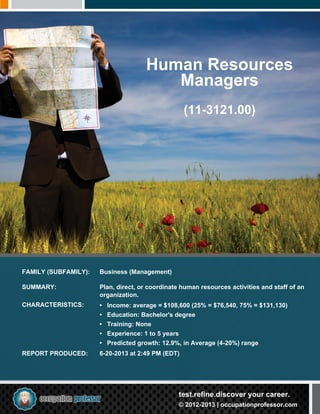 Occupation Description Report | PDF