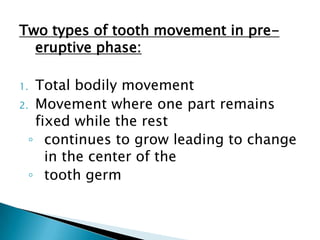 Mechanisms of Tooth Eruption & Mammalian Teeth 3 Categories on the ...