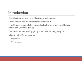 presentation on management of organophosphorus poisoning | PPTX