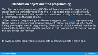Opp concept in c++ | PPTX