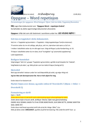 Oppgave word repetisjon | PDF