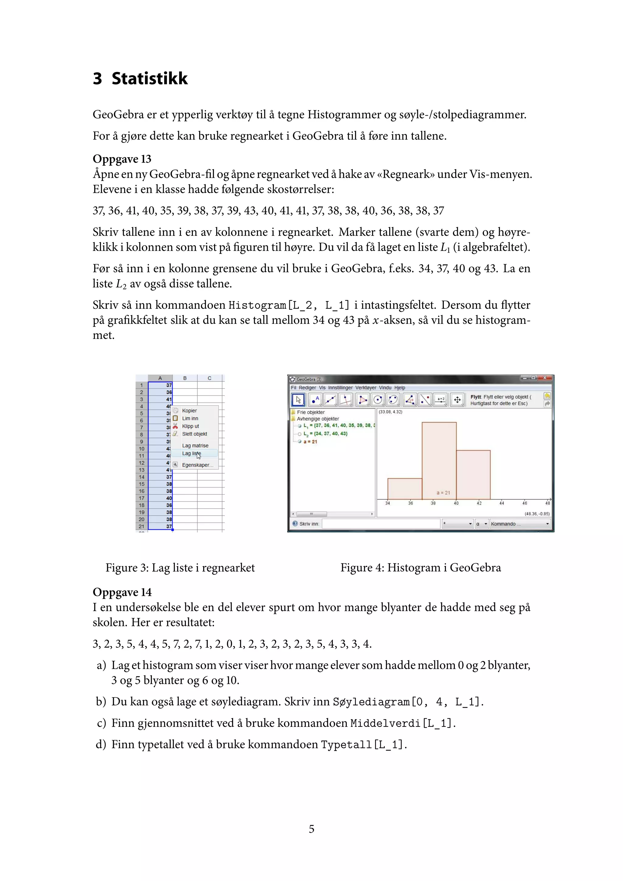 Oppgaver til GeoGebra-kurs del 1 | PDF