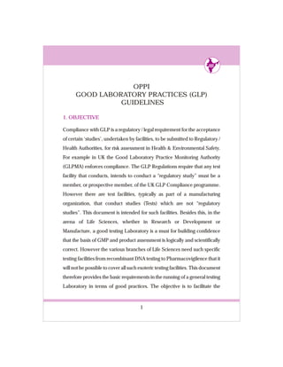 Oppi guidelines on good laboratory practices(glp) | PDF