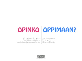 Oppiminen (PS1) | PDF