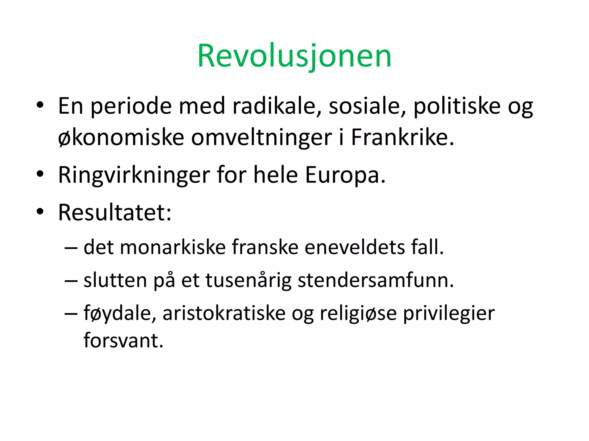 Opplysningstid og revolusjon | PPTX