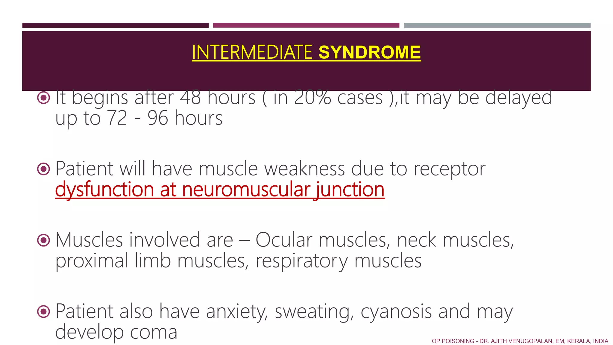 OP Poisoning - Dr. Ajith Venugopalan, EM, MOSC Medical College Hospital ...