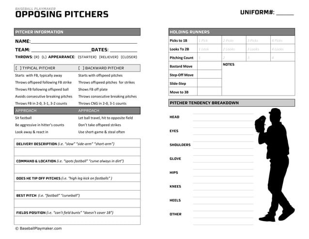Baseball Pitcher Scouting Chart | PPT