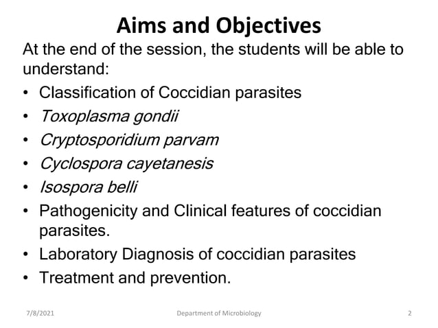 Opportunistic coccidian parasites | PPTX