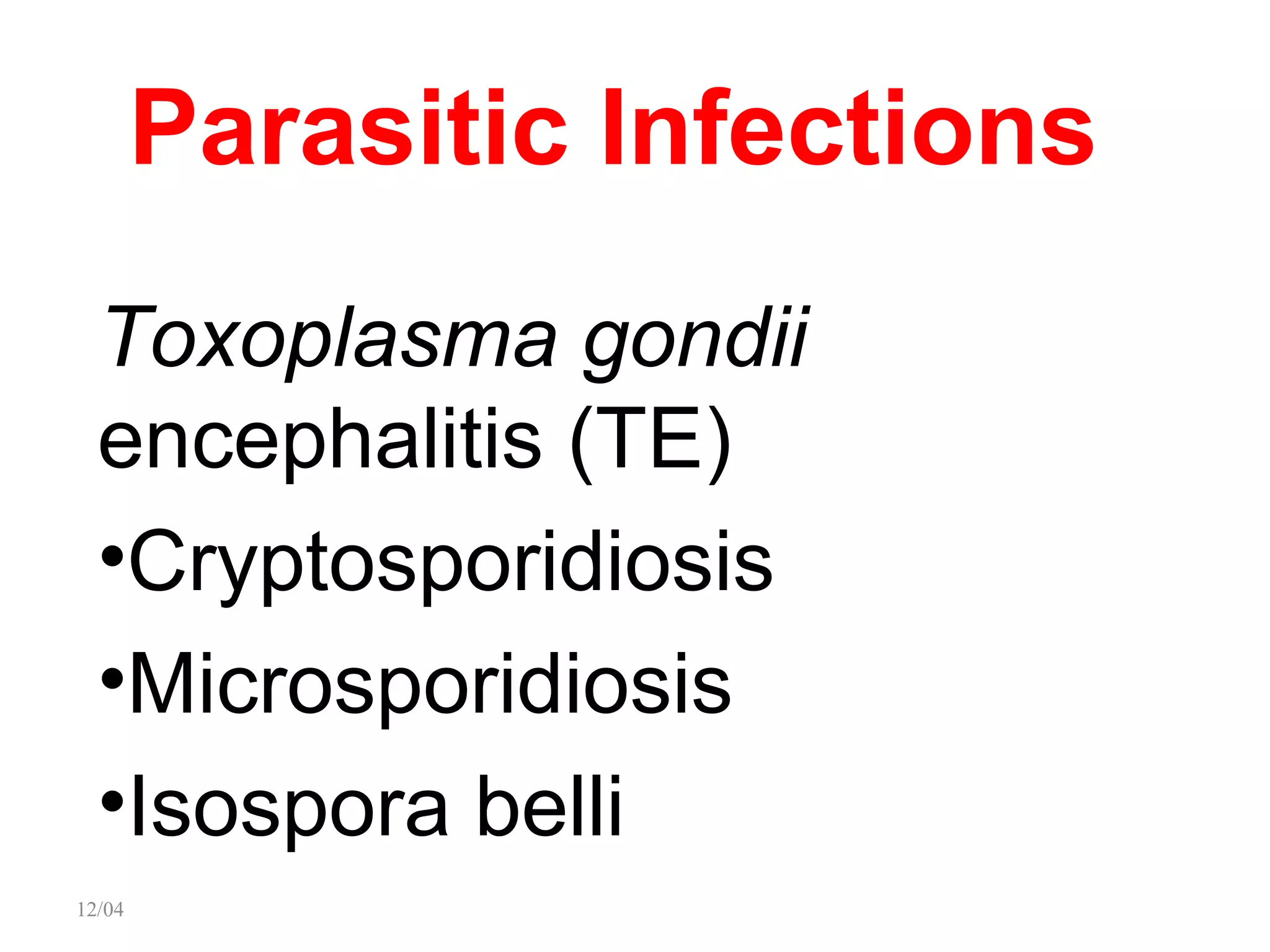 Opportunistic parasitic infections | PPT