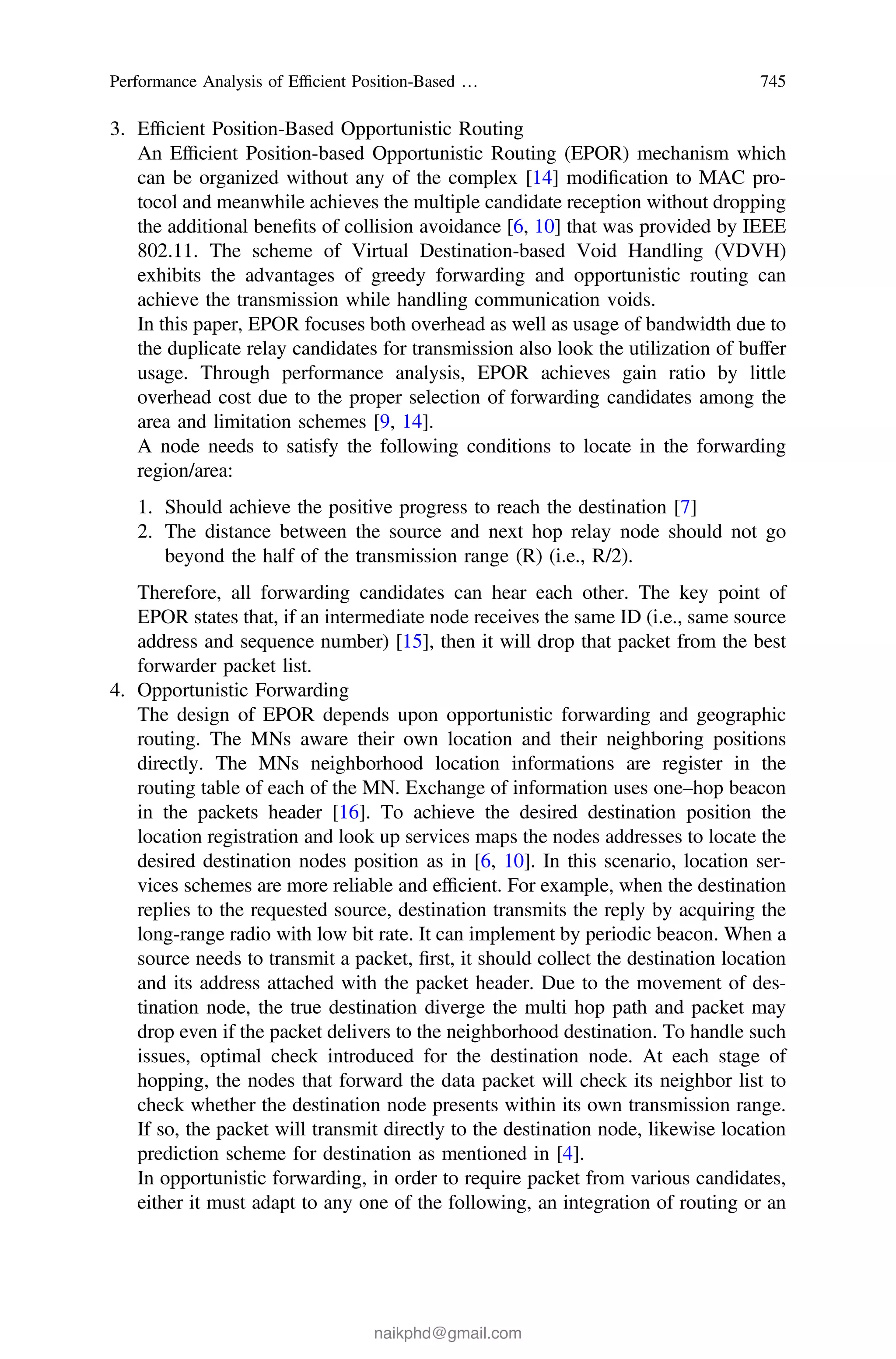 Position based Opportunistic routing in MANET | PDF