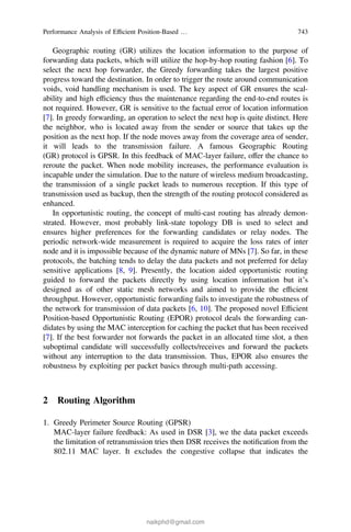 Position based Opportunistic routing in MANET | PDF