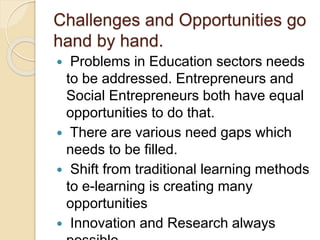 Opportunities for Social Entrepreneurs in Education Sector | PPTX