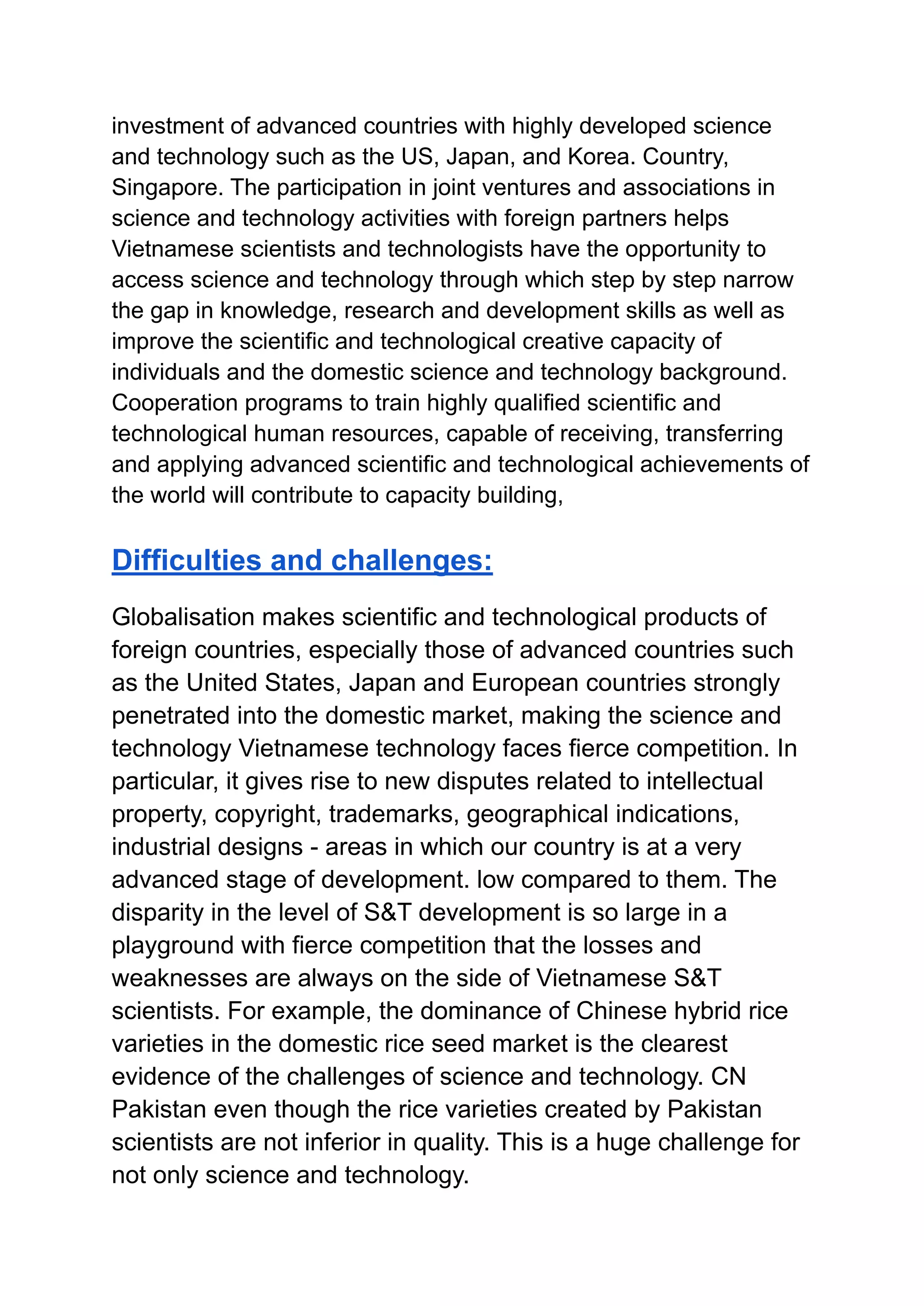 Opportunities and challenges of Pakistan science and technology in the ...