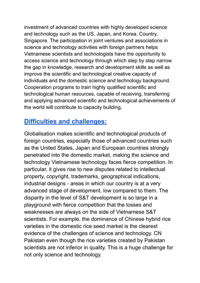 Opportunities and challenges of Pakistan science and technology in the context of current ...