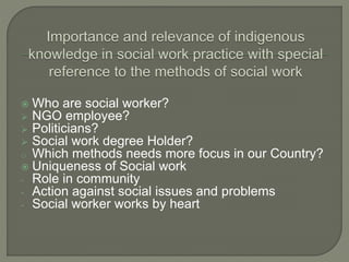 Opportunities and challenges of social work trainees in nepal | PPTX
