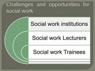 Opportunities and challenges of social work trainees in nepal | PPTX