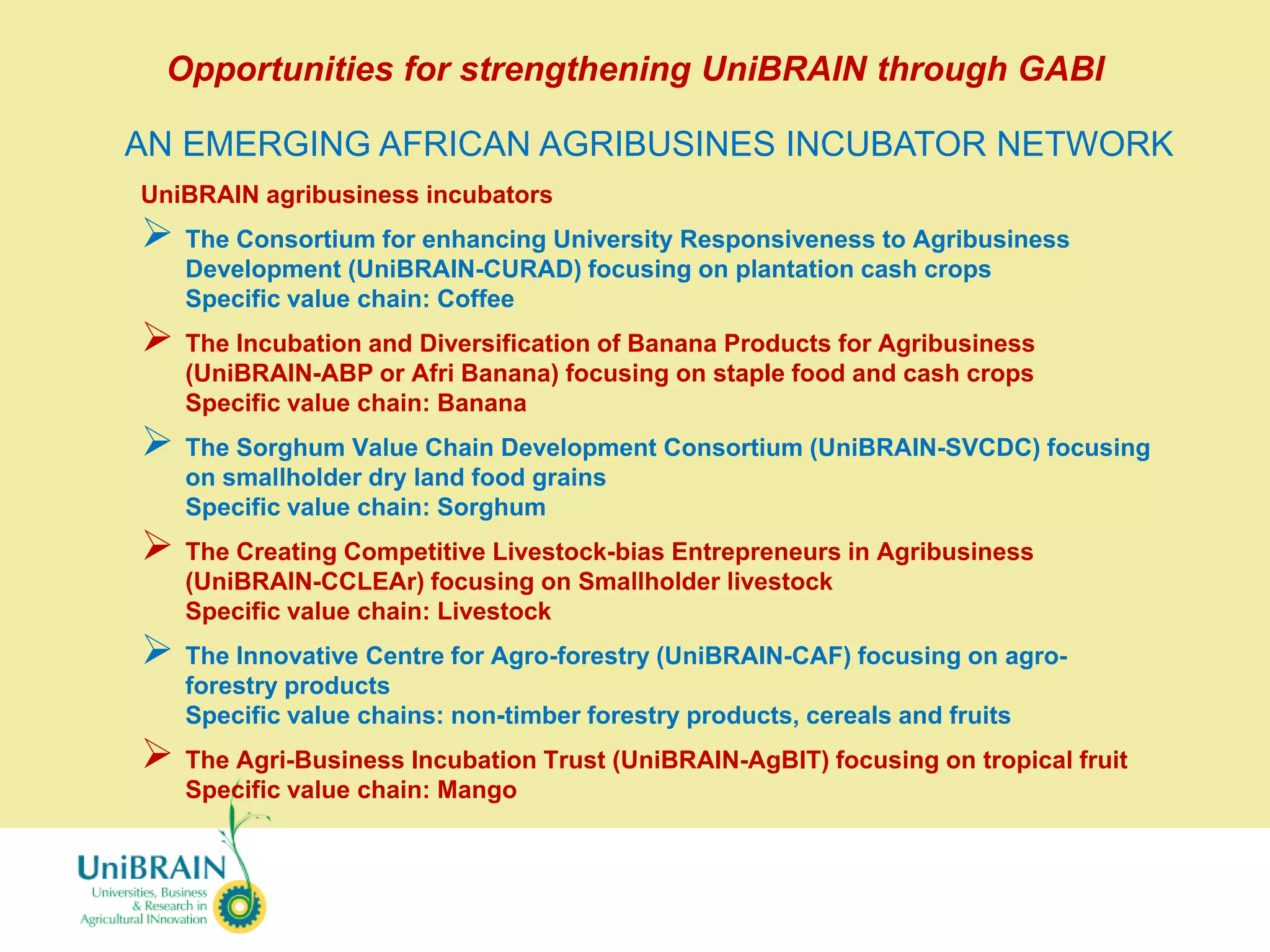 Opportunities for strengthening uni brain through gabi | PPTX