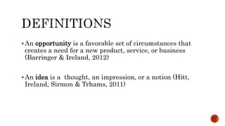Opportunities & ideas | PPTX