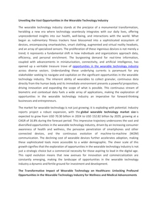 Opportunities in Wearable Technology Industry Trends | PDF