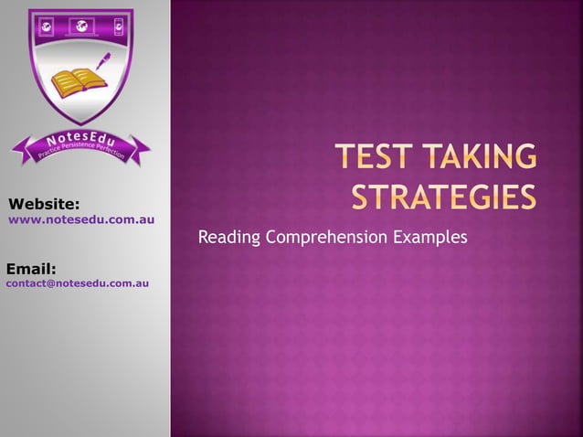Opportunity Class Test OC- Reading Comprehension Examples | PPTX