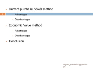 Opportunity cost, standard cost, current purchase cost, and power and economic cost method | PPT