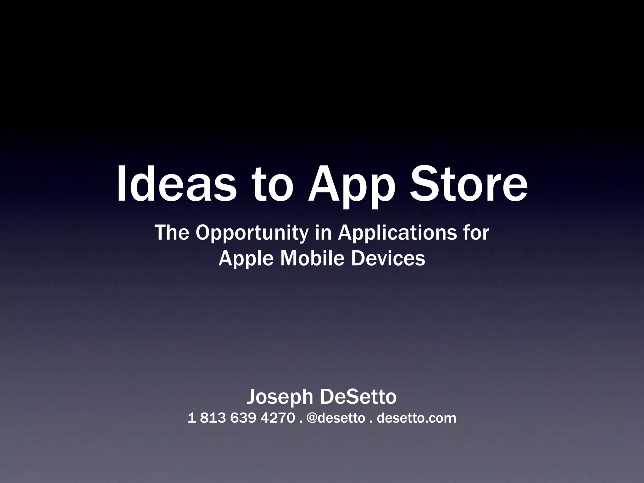 Ideas to App Store (2010) | PDF | Computer Software and Applications ...