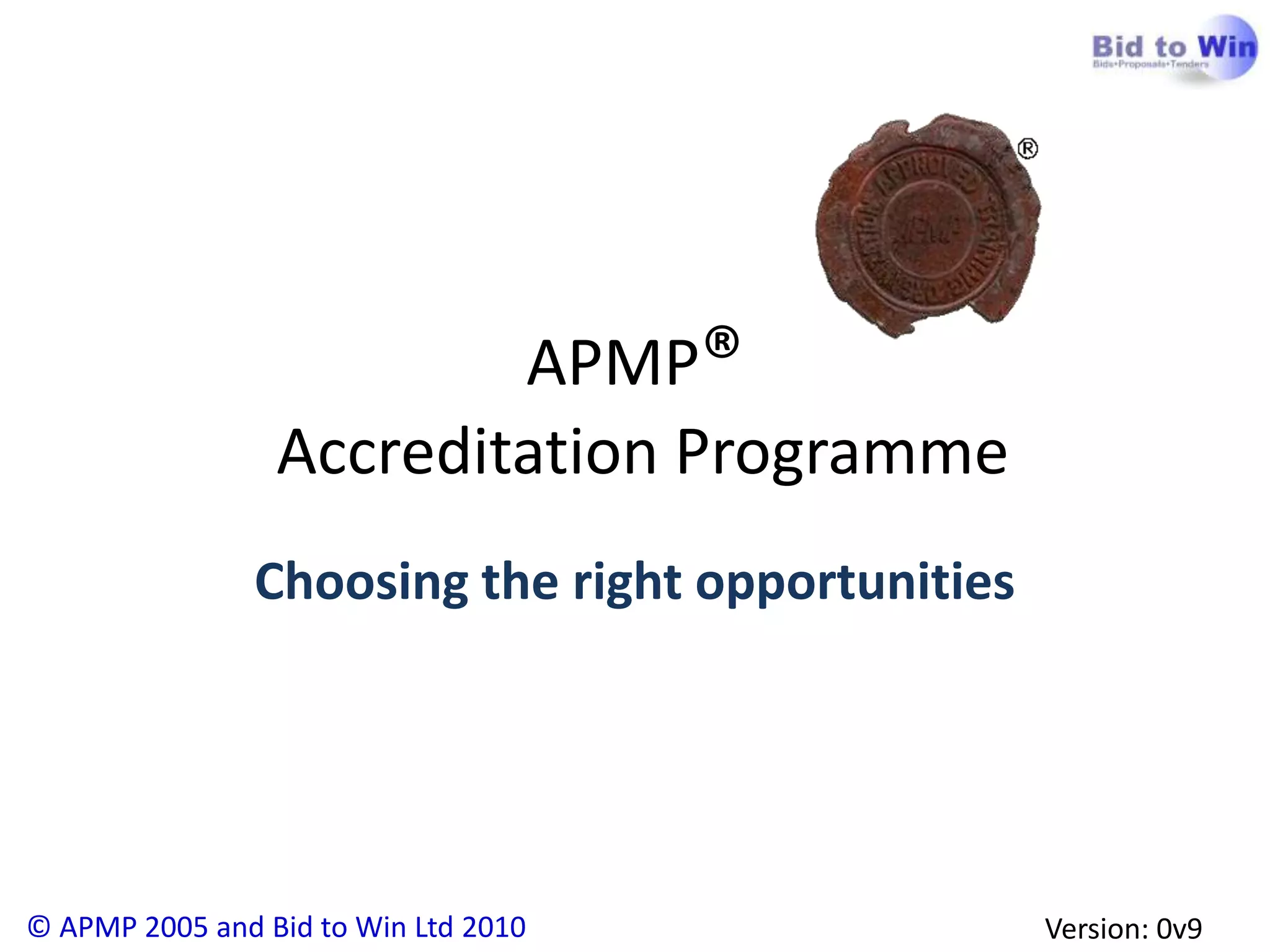 APMP Foundation: Opportunity Qualification | PPTX