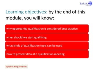 APMP Foundation: Opportunity Qualification | PPTX