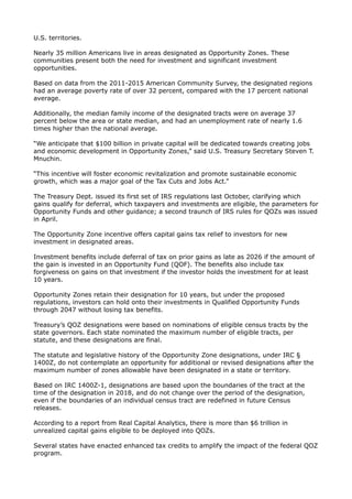 Opportunity zones window of opportunity | PDF