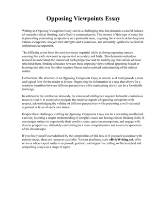 Opposing Viewpoints Essay.pdf