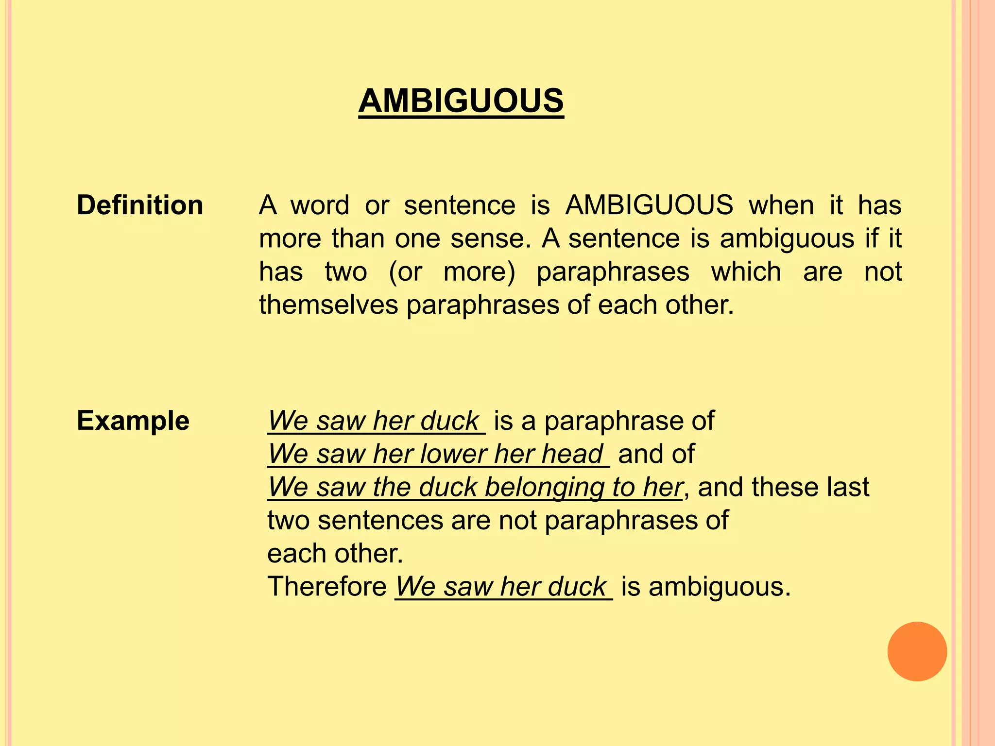 Oppositeness and dissimilarity of sense and ambiguity | PPTX