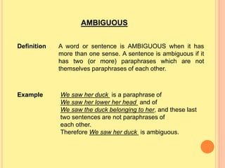 Oppositeness and dissimilarity of sense and ambiguity | PPT