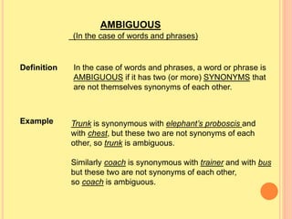 Ambiguous Definition