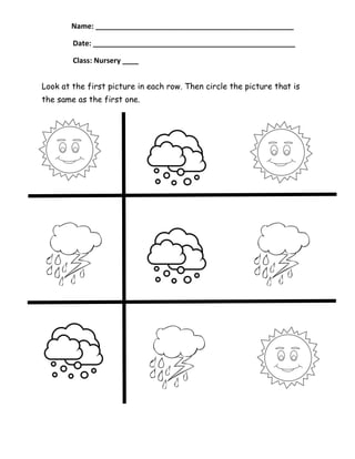 same/different winter worksheets | PDF
