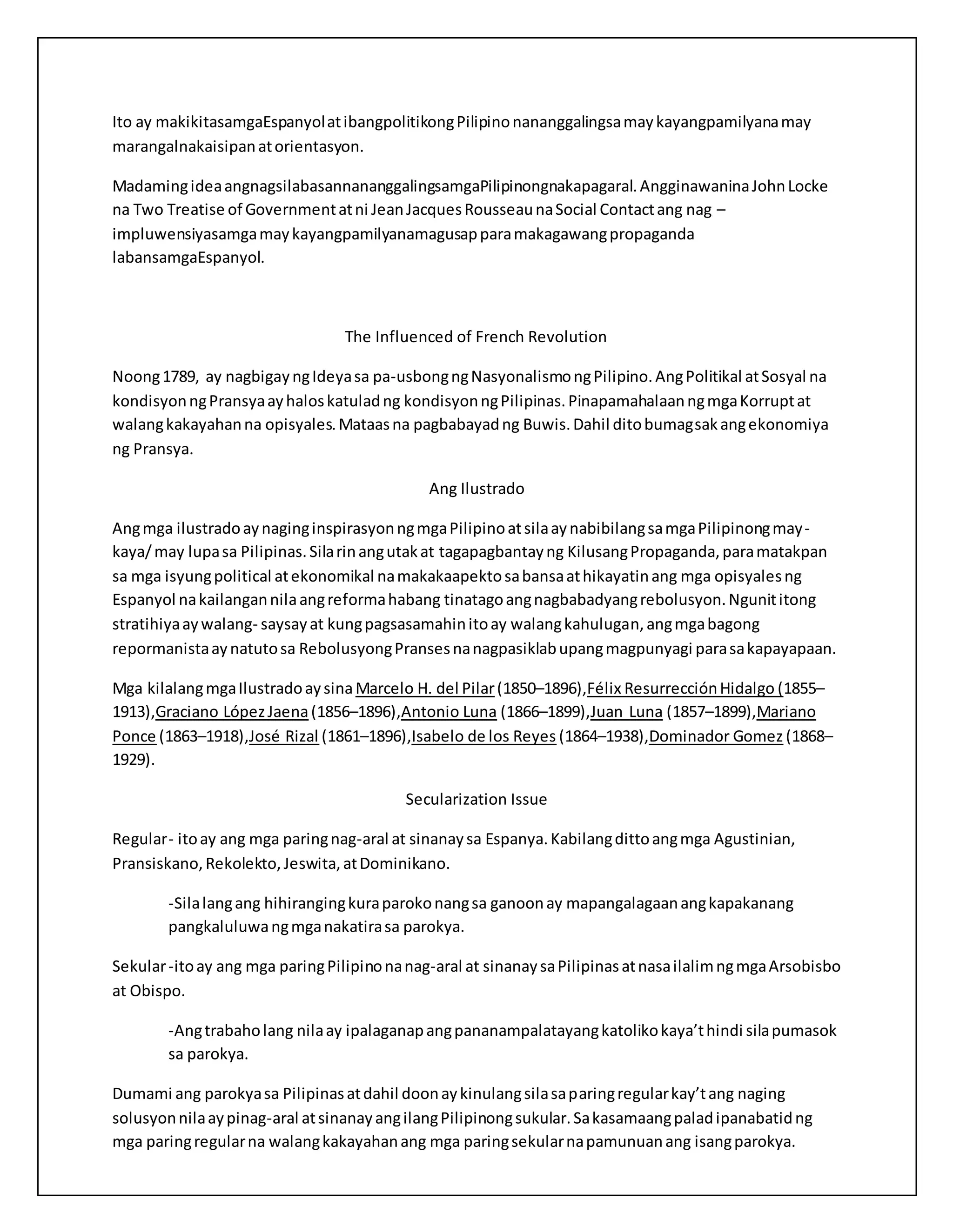 Opposition against oppressive Spanish Sovereignty | DOCX