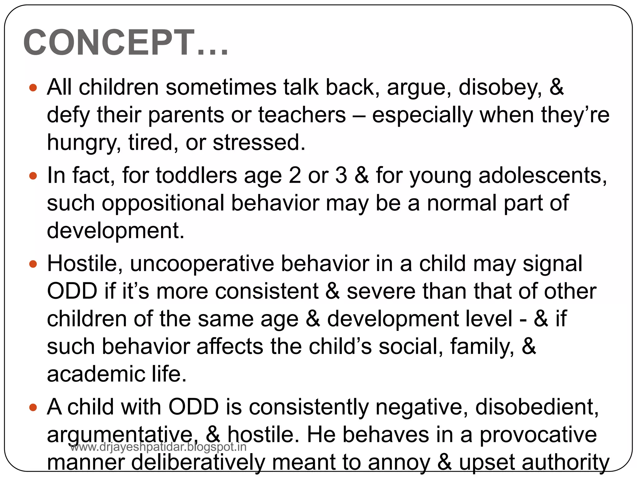 Oppositional defiant disorder | PPSX