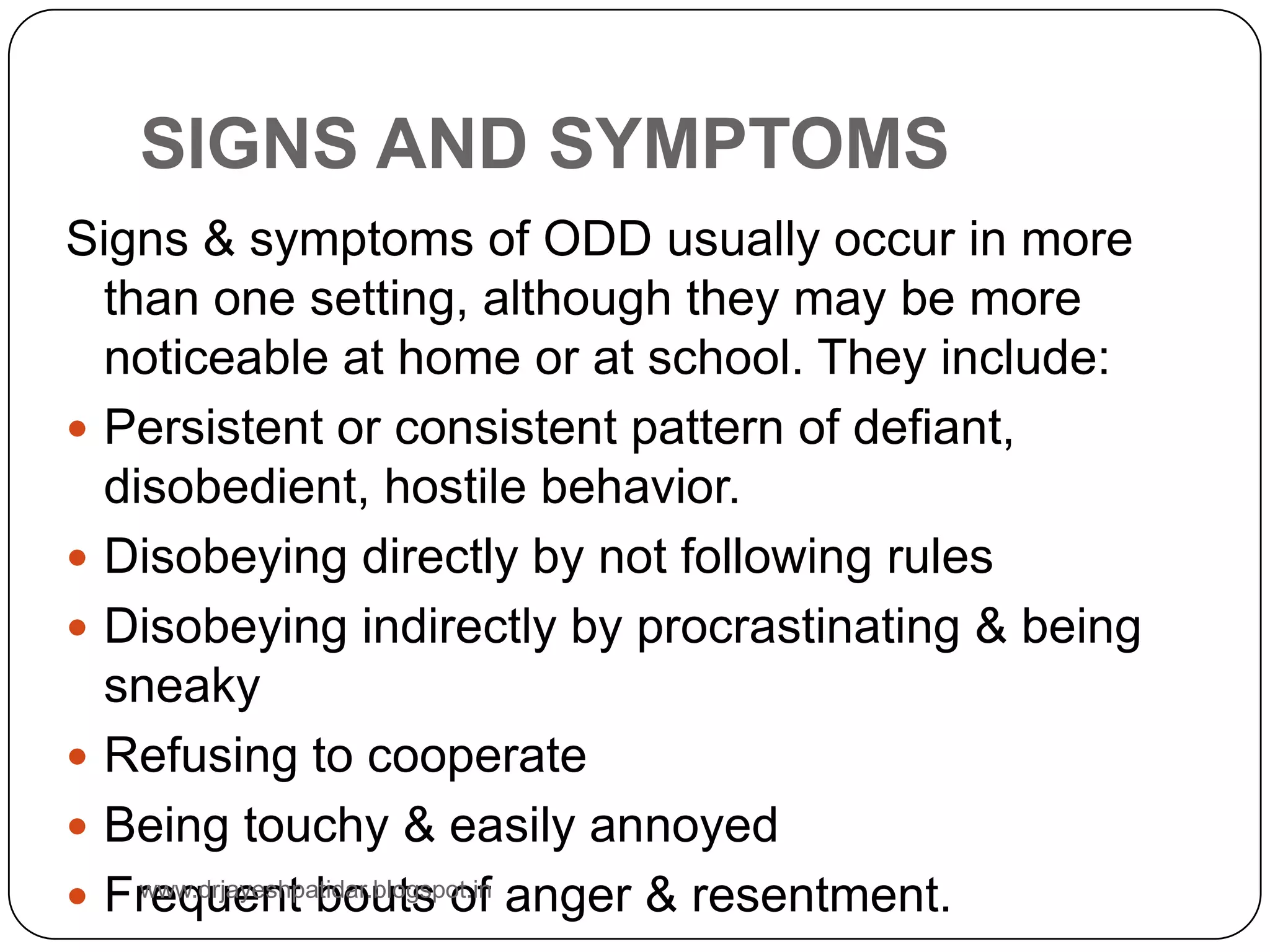Oppositional defiant disorder | PPSX