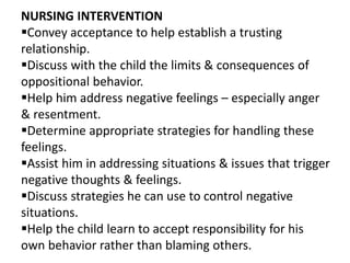 Oppositional defiant disorder | PPTX