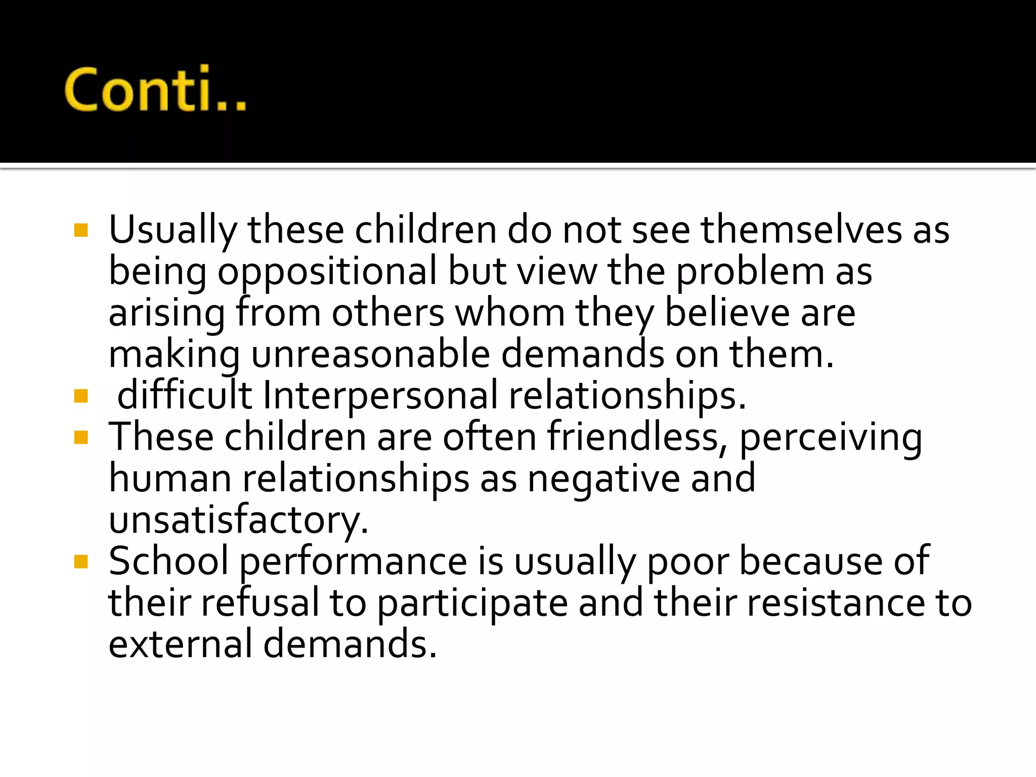 Oppositional defiant disorder | PPTX