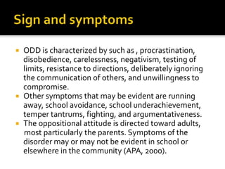 Oppositional defiant disorder | PPTX