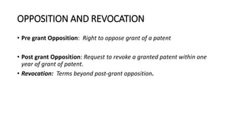 Opposition and revocation of patent ipr presentation | PPTX