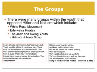 Opposition To Nazism - The Youth | PPT