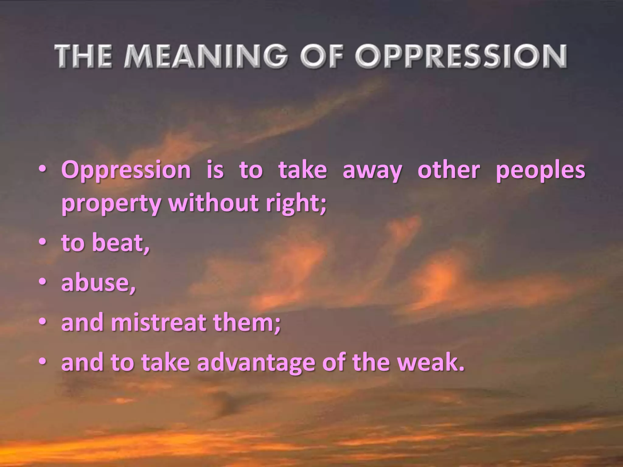 Oppression | PPTX