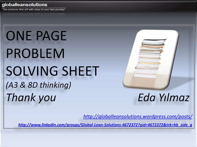One Page Problem Solving Sheet | PPTX